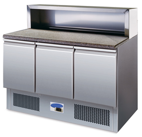 Pizza preparation counters